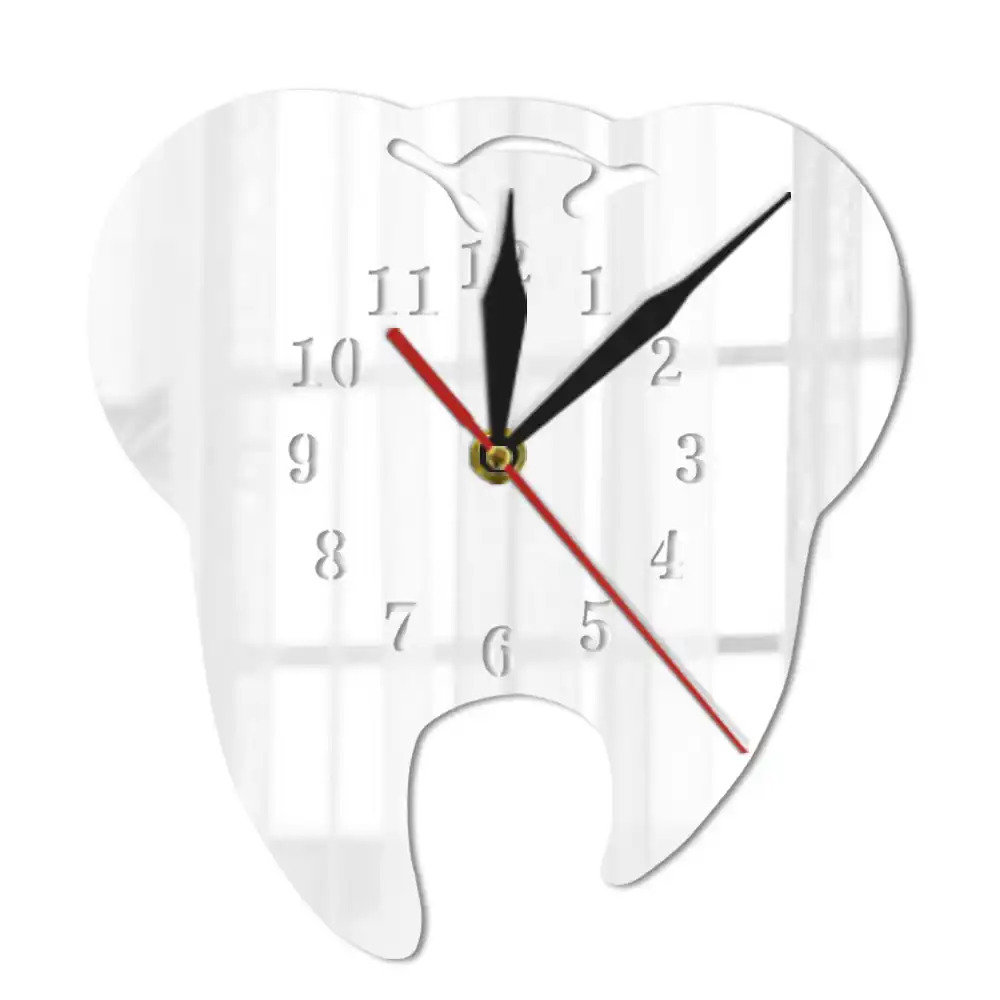 Tooth Wall Clock Mirror Modern Design Wall Watches Dental Clinic Art ...