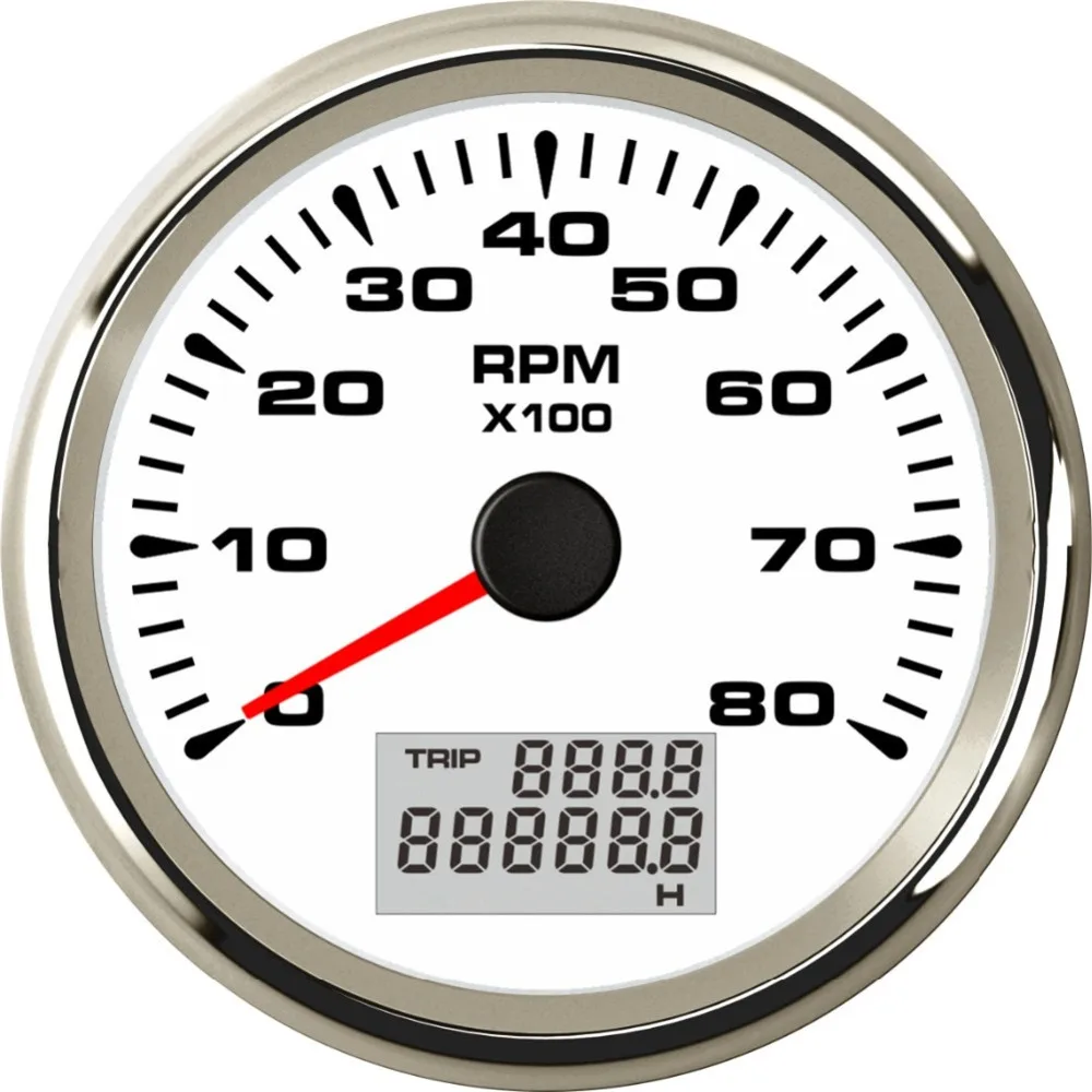 Free Shipping 1pc 0 8000RPM Tachometer Gauges 85mm Rev Counters ...