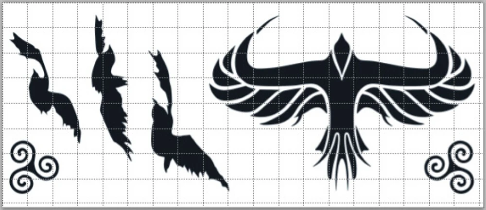 Divergent Raven Tattoo Stencil