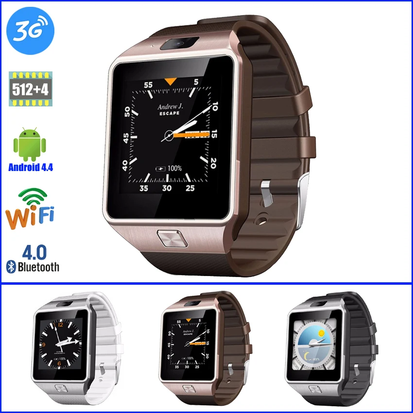 QW09 Android 4.4 Smart Watch MTK6572 Dual Core RAM 512MB ROM 4GB Wifi ...