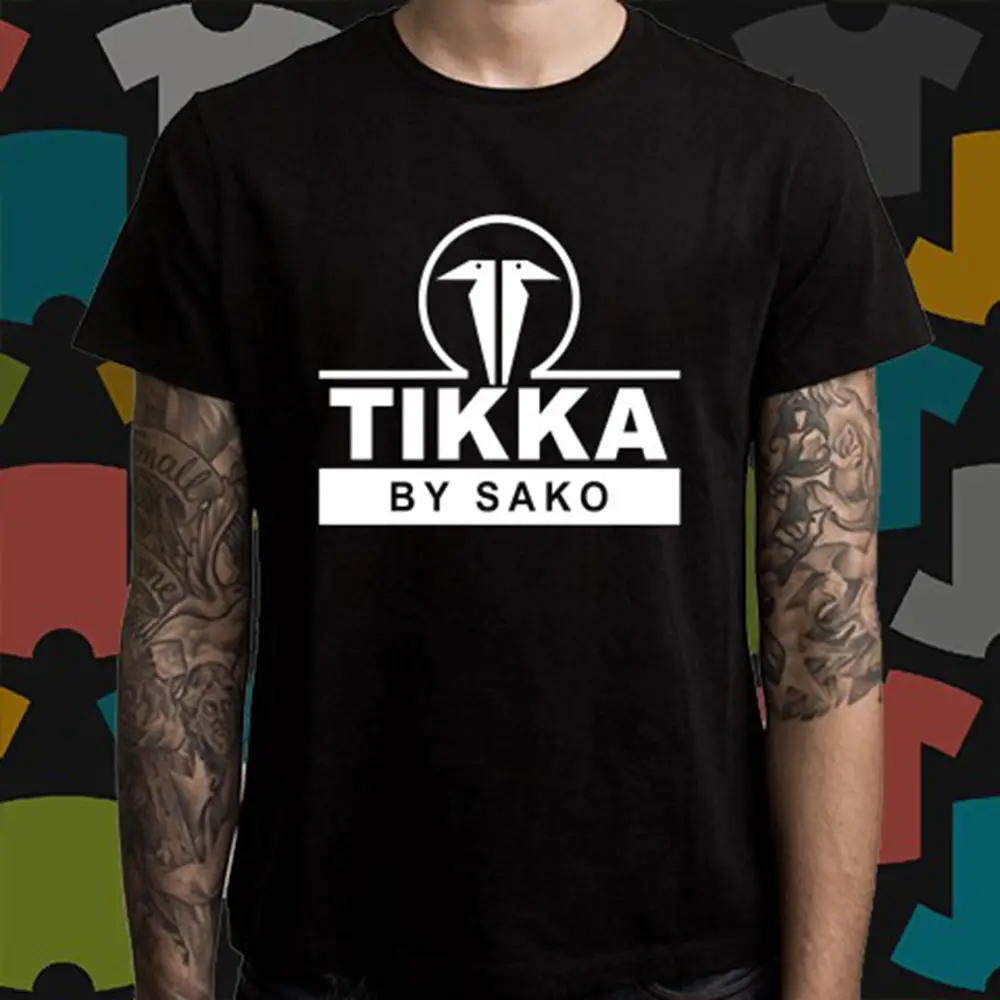 New TIKKA by SAKO Firearms Gun Logo Men's Black T Shirt Size S to 2XL ...