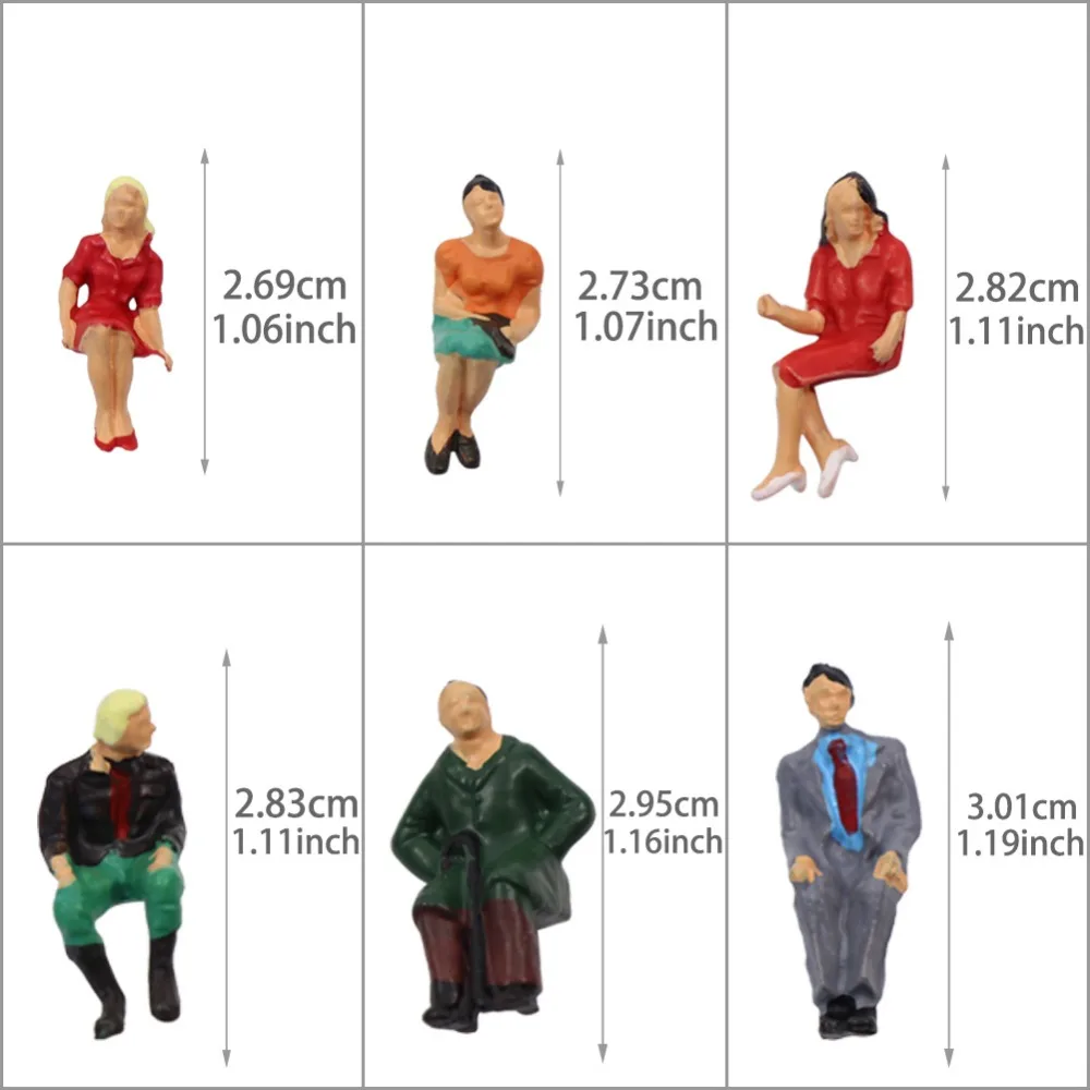 32pcs Model Railway O scale Seated Figure 1:43 Painted Sitting Couple ...