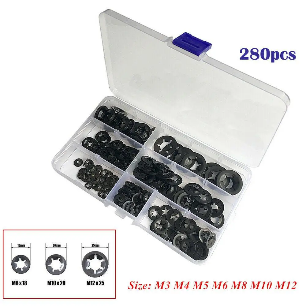 LanLan Inner Tooth Star Lock Push Lock Washer Speed Clip Fastener ...