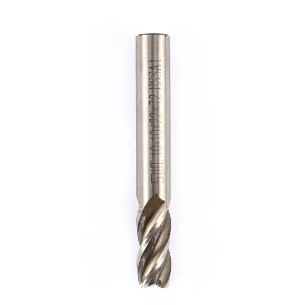 Hot Sale 1pcs Hss Cnc Straight Shank 4 Flutes 10mm X 10mm End Milling Cutter Drill Bits In