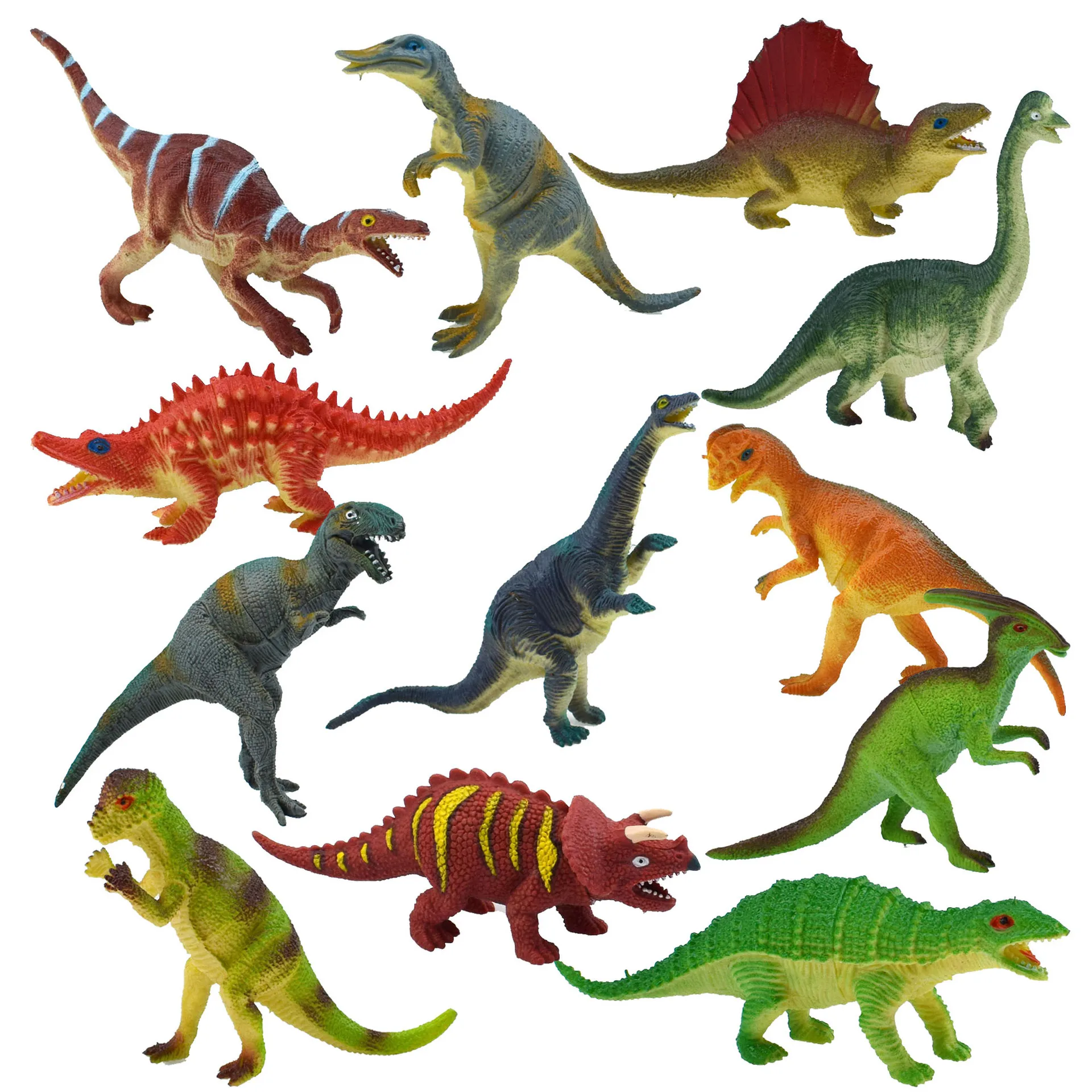 12pcs different PVC Simulation Jurassic Dinosaur Tyrannosaurus rex ...