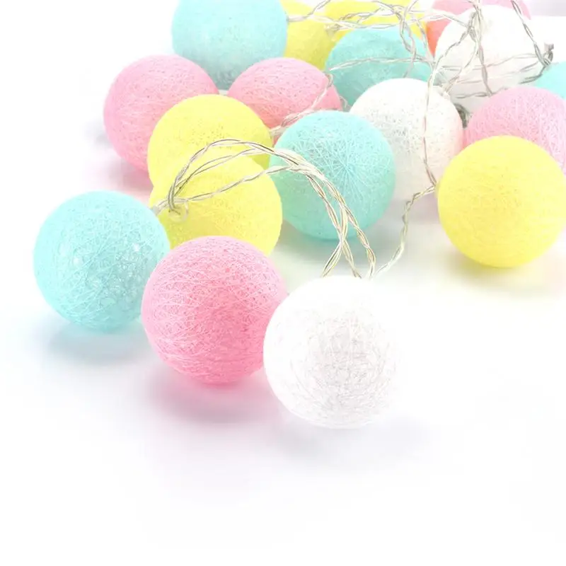 Cotton Ball LED String Lights Fairy Lamp Bulb for Garden Holiday ...