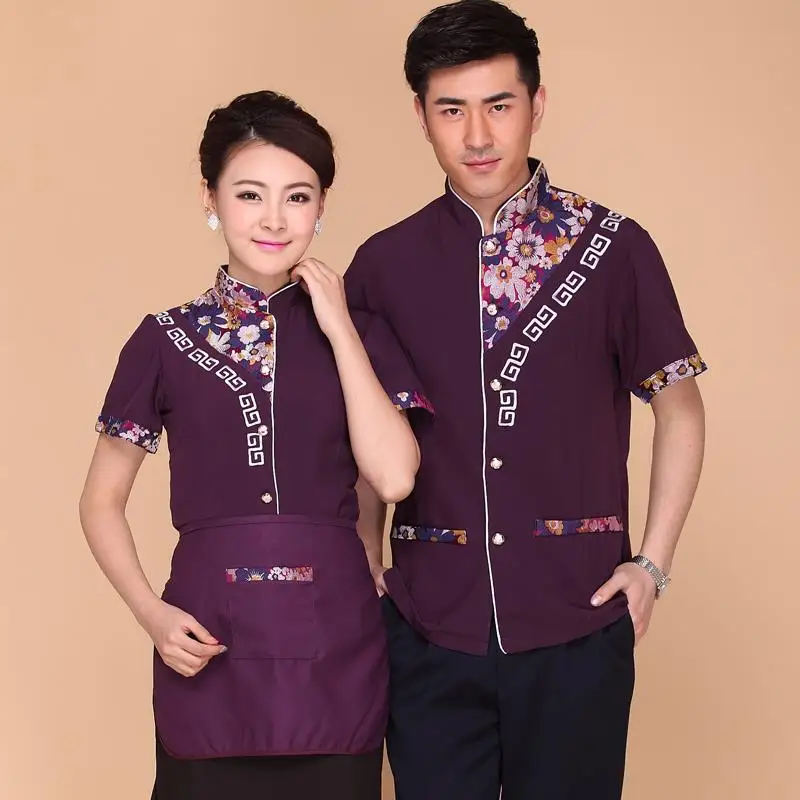 Restaurant-Teahouse-Waiter-Work-Wear-Short-Sleeved-Summer-Black-Suit ...