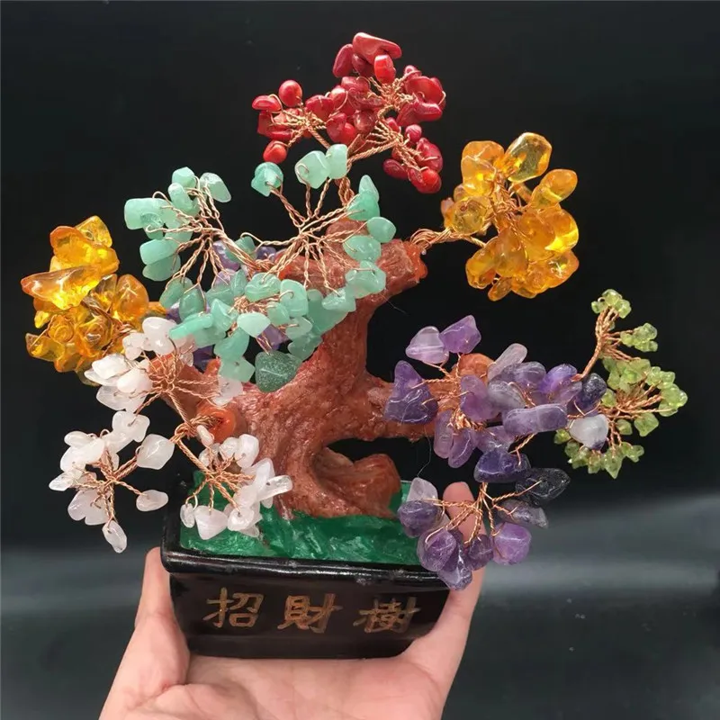 Mini Gemstone Tree Gemstone Tree of Life Crystal Bonsai Tree Feng Shui ...
