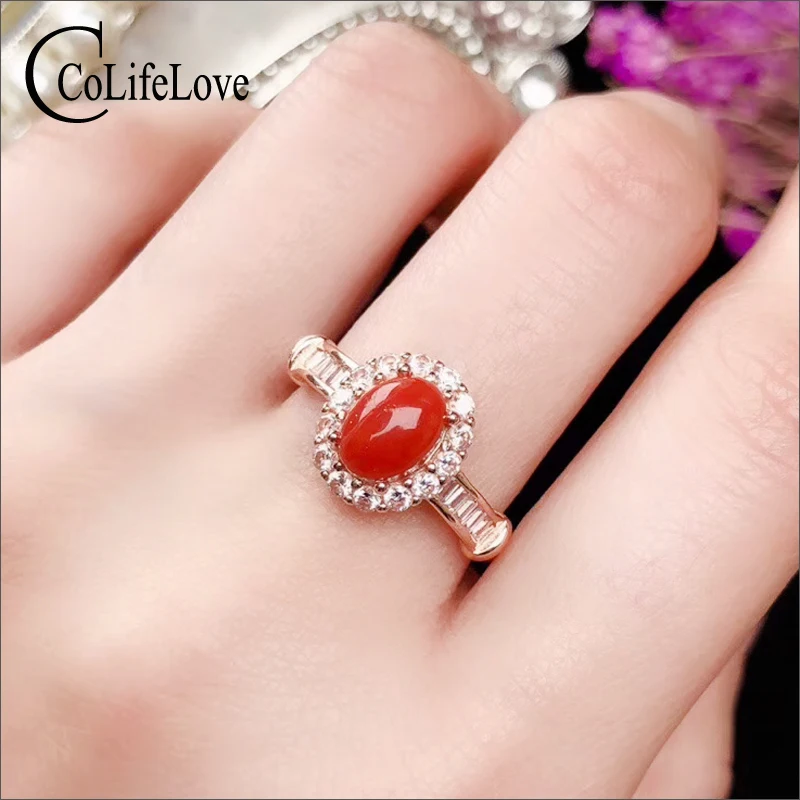 CoLife-Jewelry-5mm-7mm-Natural-Red-Coral-Ring-Real-Precious-Coral ...