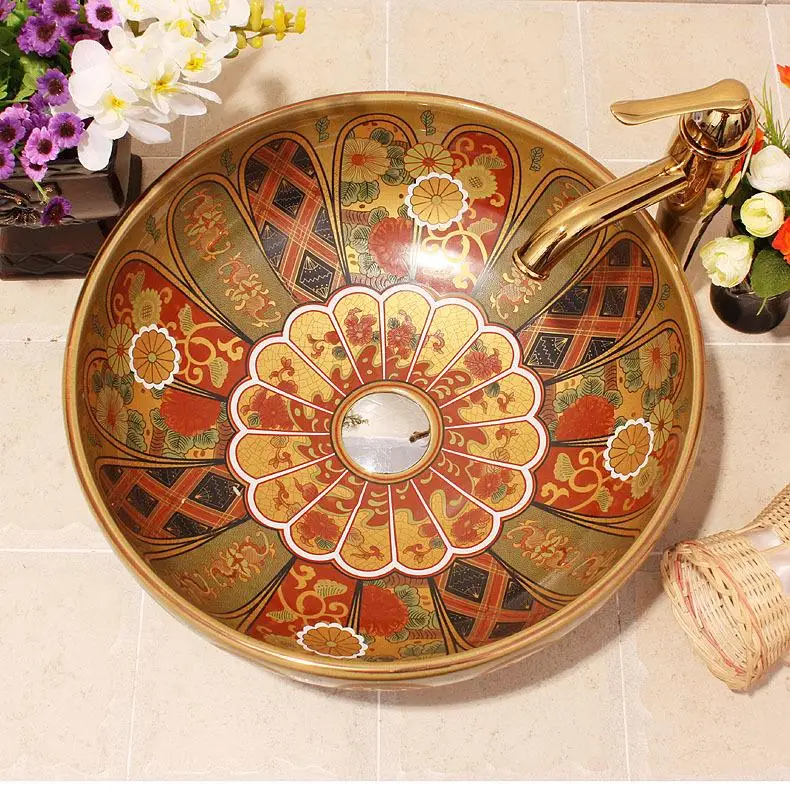 Europe Handmade Lavabo Ceramic Washbasin Luxurious Artistic Countertop ...