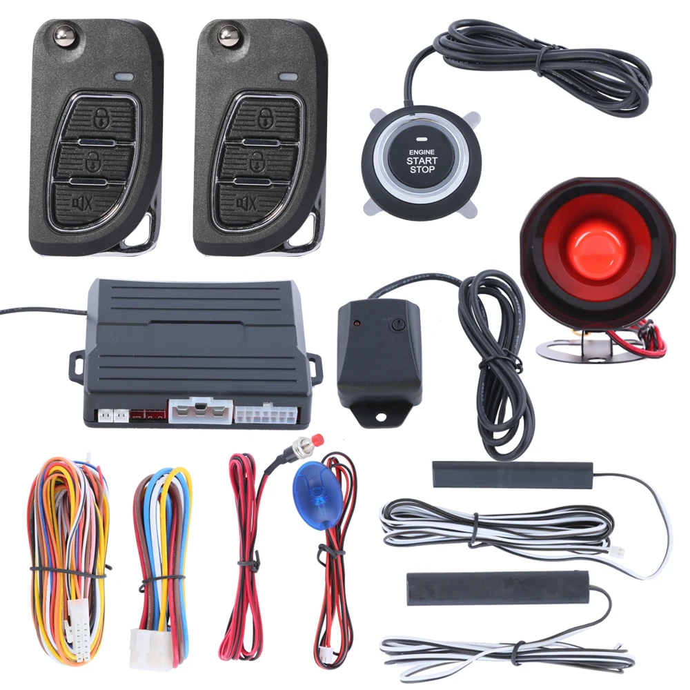 Customized Flip Key Blade Pke Alarm System For Auto With Remote Engine ...