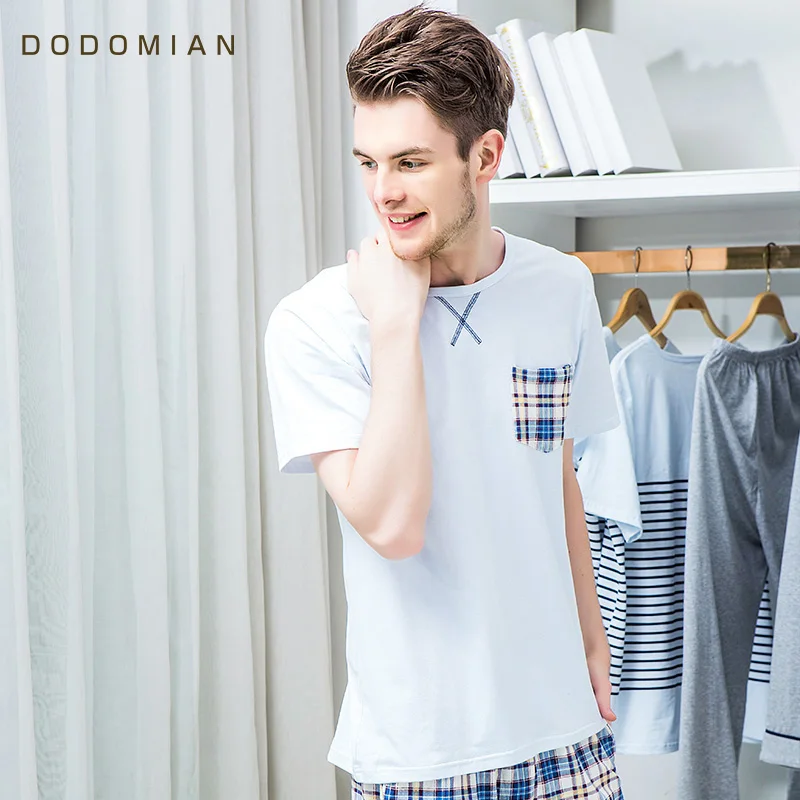 2017 Summer New Fashion Pajamas Sets Home Wear Clothing for Men Short ...