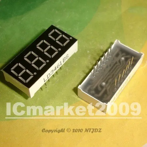 100 PCS LD 3461BS 4 Digit 0.36" RED 7 SEGMENT LED DISPLAY COMMON ANODE ...