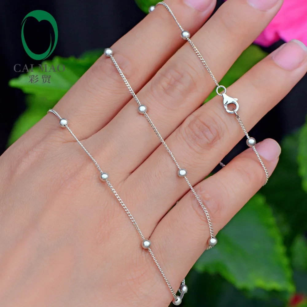Caimao Wholesale 925 Sterling Silver Necklace Ball Shape 50cm Length ...