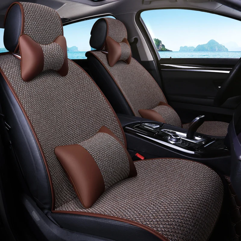 Free Bundle Simple Convenient Flax Cushion Zero Bound Polyester Car ...