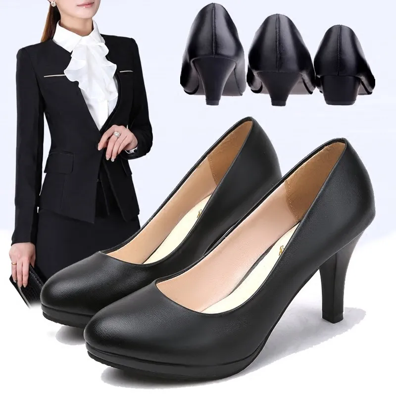 Black Women's Ol Pumps 2019 Spring And Autumn Comfortable Female High ...