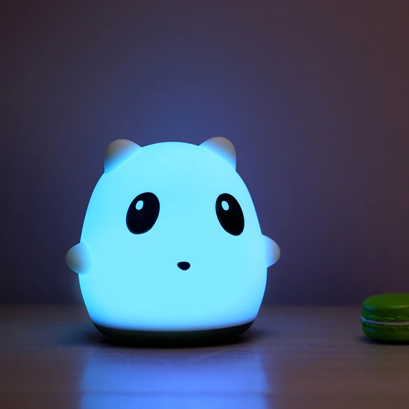 LED Nursery Panda Toy Desk Lamp Lighting Kids Soft Silicone Touch Safe ...