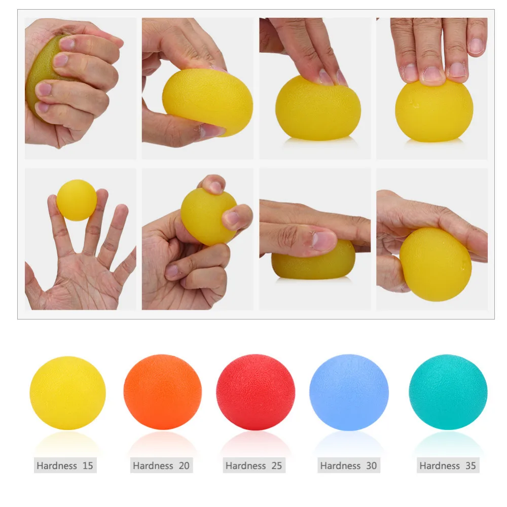 Fitness Hand Therapy Ball Silicone Hand Exercises Decompression Ball ...