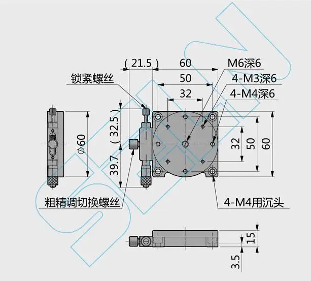 RS60L R Axis Rotary sliding stage High Precision Micrometer Manual ...