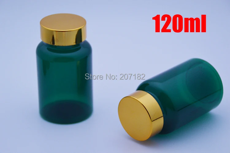100pcs 120ml Pet Translucent Green Medicine Bottle, Capsules/pills/powder/vitamin Plastic ...