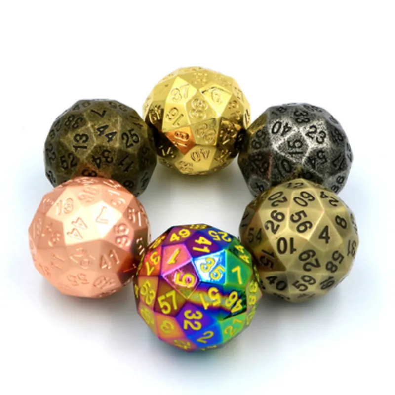 Foreign Trade Hot Metal Solid Multi-faced Dice D60 Face Digital ...