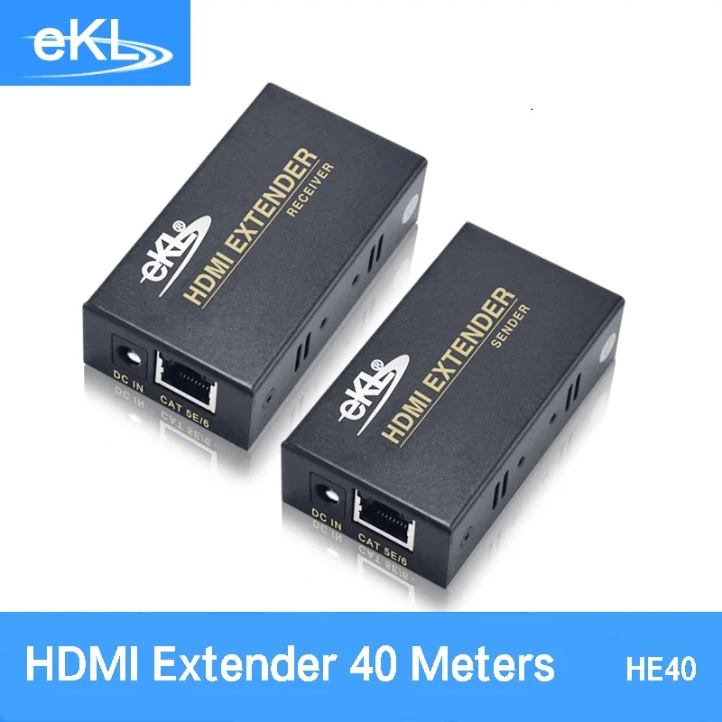 EKL HDMI Extender TX/RX 40M with IR Control CAT6 RJ45 Signal Network ...