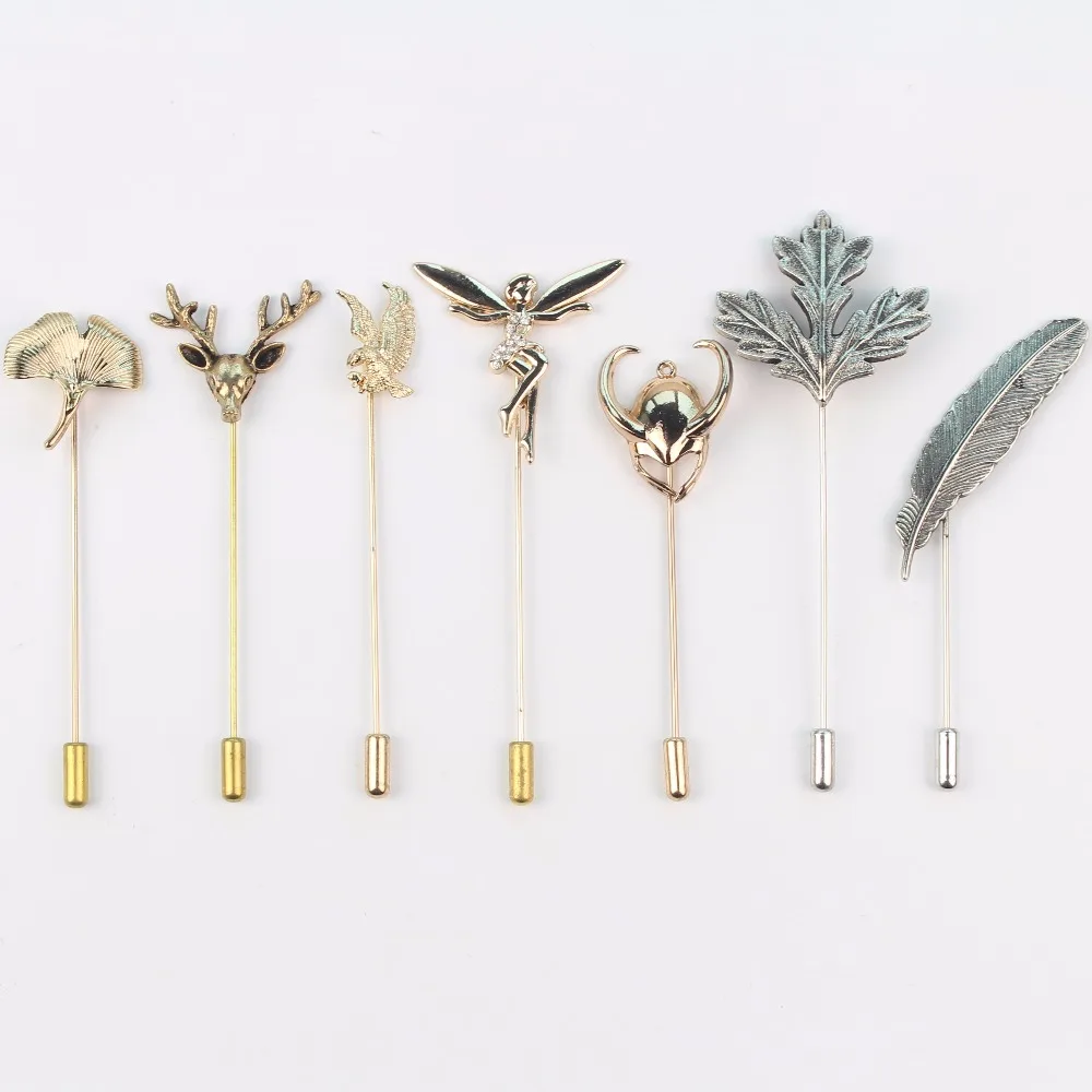 Mannen Geavanceerde Suits Leaf Broches Konijn Veer Sjaal Pin Revers Pin ...