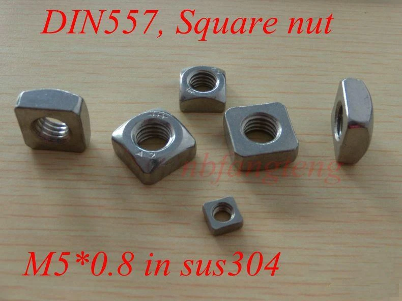 100 개/몫, DIN557 M5 광장 너트 sus304 Rohs 표준 메트릭 알루미늄 프로파일 하드웨어 사각 너트|square ...