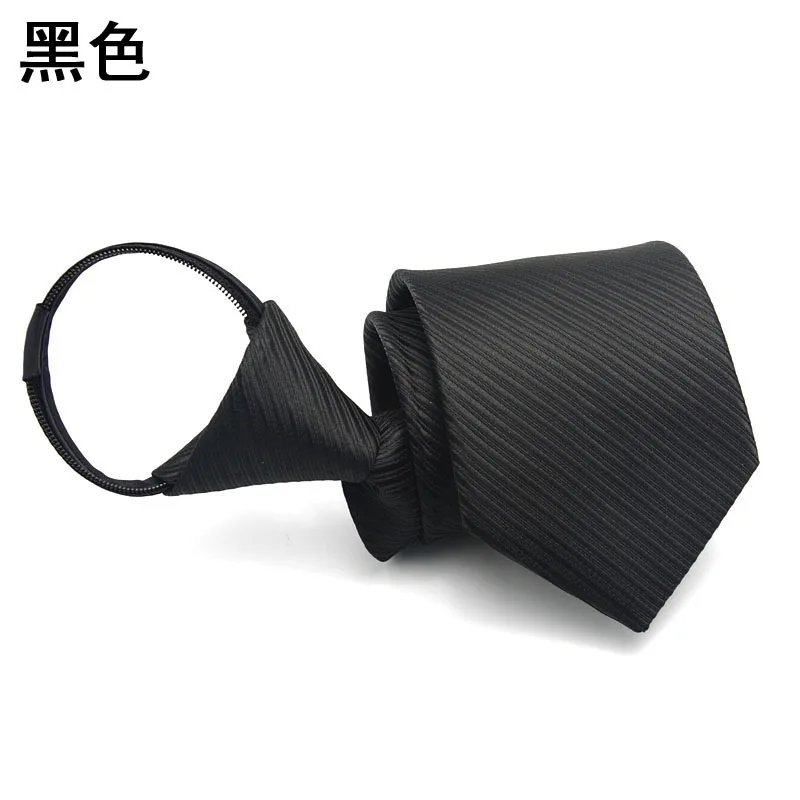 Convenient Lazy Zipper Tie 8CM Men's Business Suit Easy Zip Tie Black ...