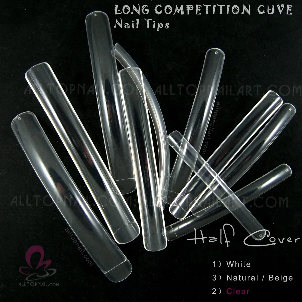 French Extreme Long Curve Nail Tips Professional 200x Clear Long ...