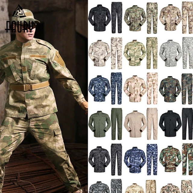 Men Army Tactical Military Uniform Camouflage Combat Clothes Tactical ...