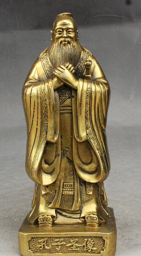 WBY 524+++8" China Famous Brass Antiquity Confucius Kongzi politician ...
