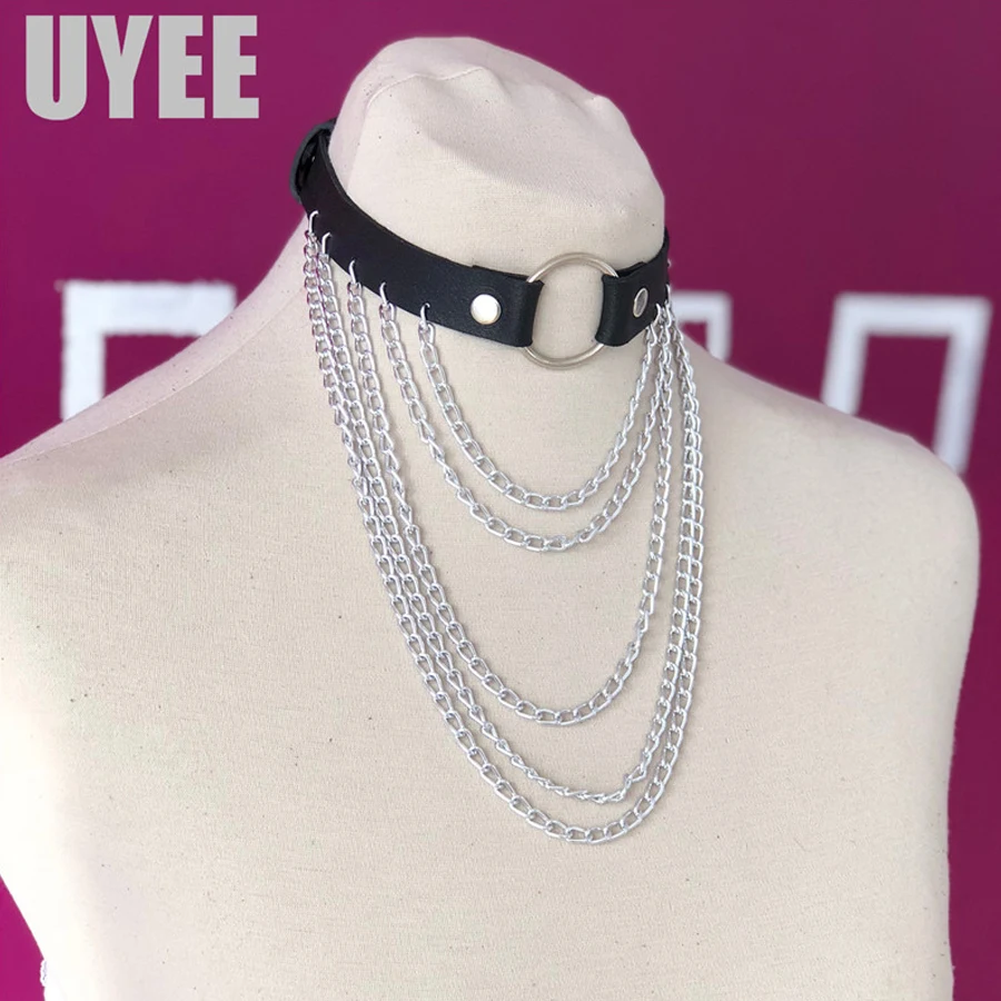 Uyee 2 Style Chain Neck Harness Handmade Collar Bdsm Women Designer