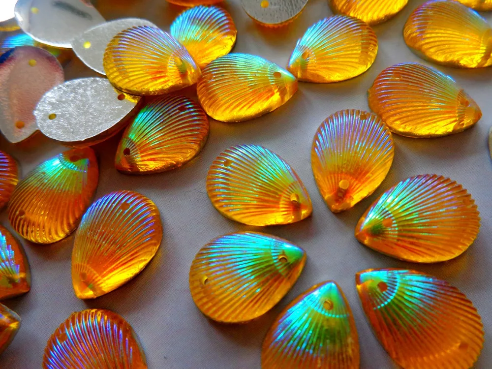 120pcs-10-14mm-Sew-On-rhinestones-Golden-yellow-AB-colour-crystal-water ...