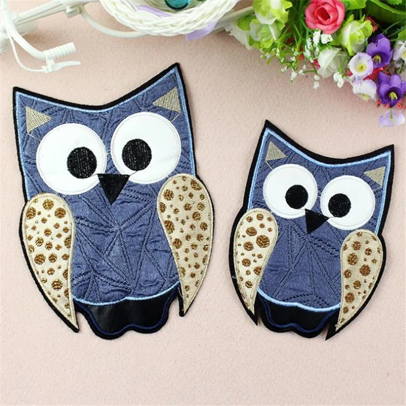 Women/Men/Kids 20cm leopard owl Iron on patches for clothing deal with it embroidery flower ...