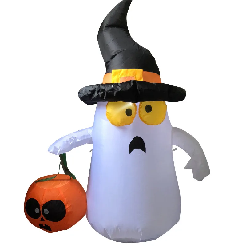 Hot 1.2m LED Lighted Inflatable Halloween Pumpkin Ghost For Event Decos ...