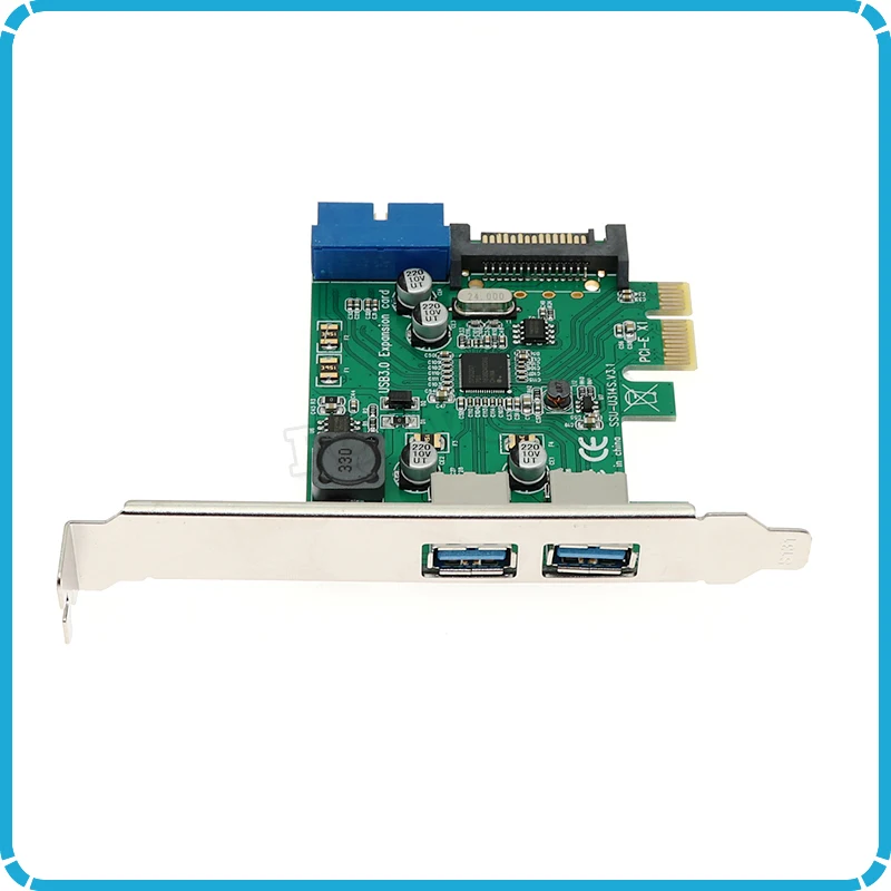 1 pcs SuperSpeed 2 Port USB 3.0 19 pin USB3.0 PCI E PCI Express pcie ...