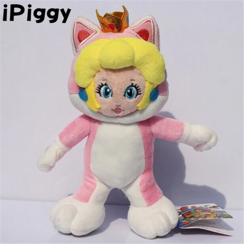 송료 무료 슈퍼 마리오 고양이 공주 복숭아 인형 봉제 인형 소프트 인형 18cm 소녀 선물|super mario cat ...
