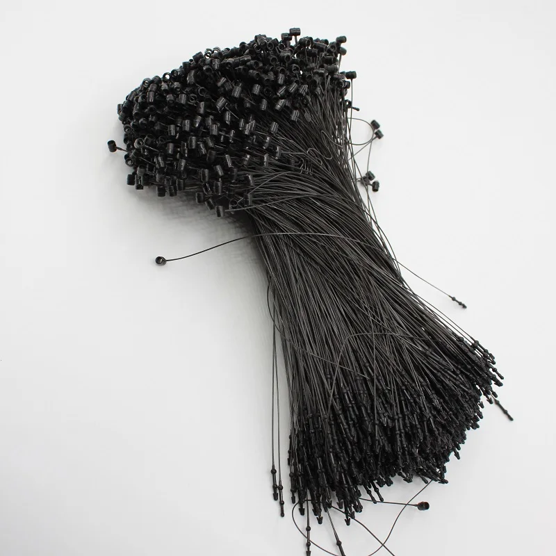 1000pcs/lot 7"black string hang tag garment tags lock plastic snap ...