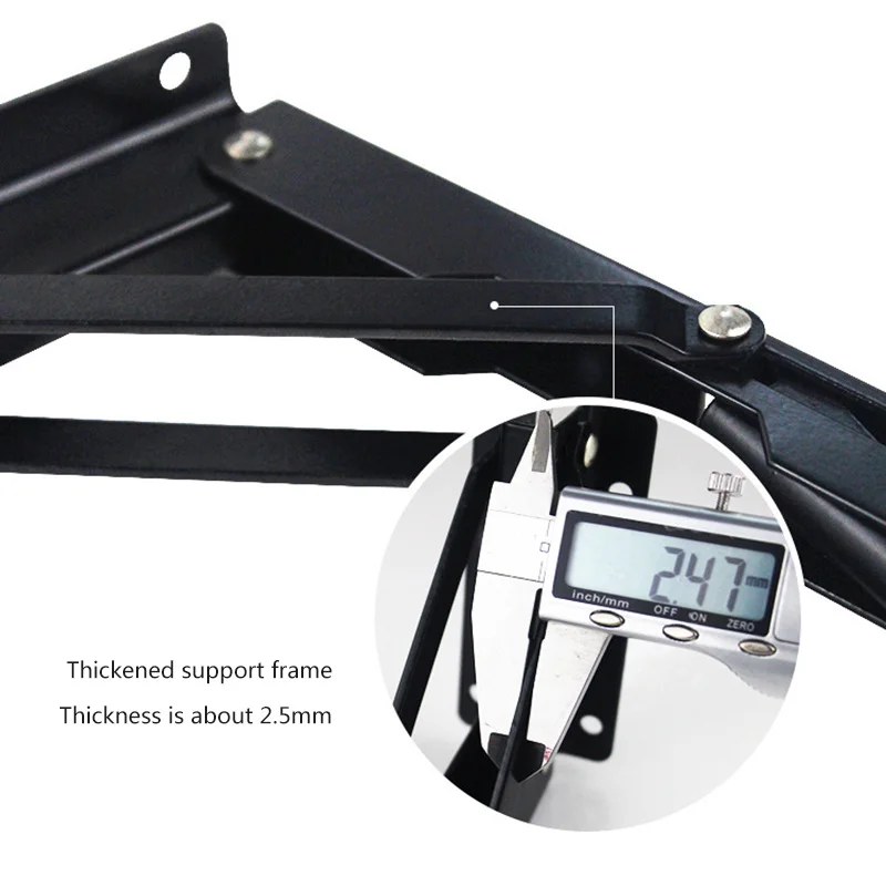 2 Pcs Folding Shelf Bracket Wall Mount Table Hinge Stainless Steel ...
