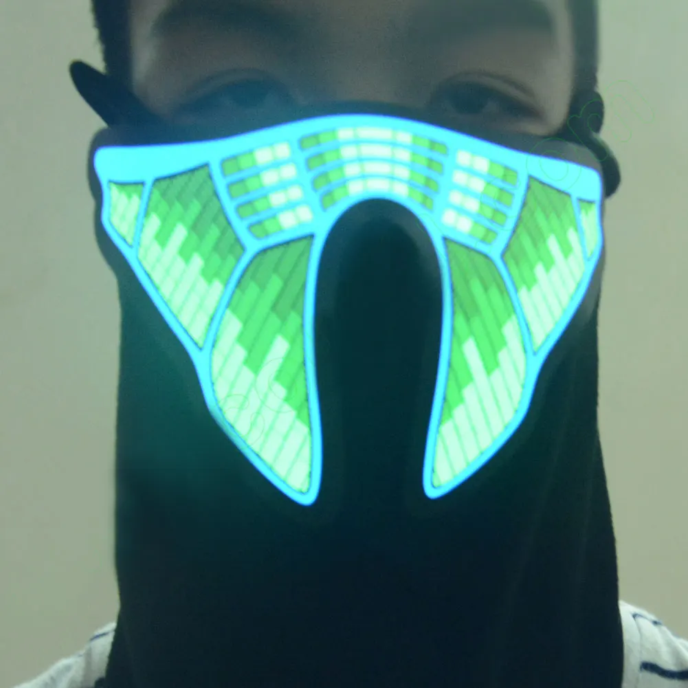 Halloween Half Face LED Luminous Flashing Face Mask Party Event Masks ...