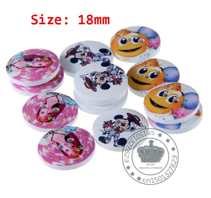 30 PCS / cartoon character high wooden handmade buttons / diy hand ...