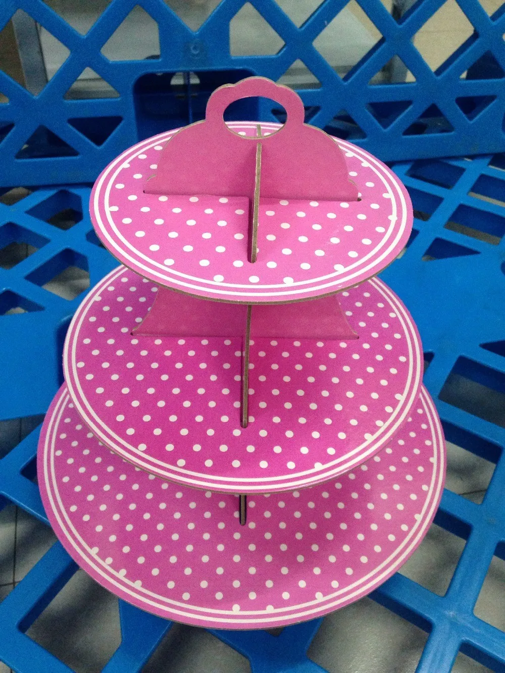 1pc Mini Polka Dot Three Layer Paper Cupcake Stand For Girl Boy Kids ...