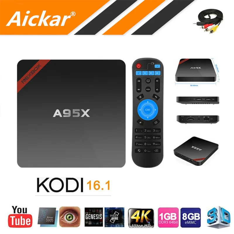 Newest Nexbox A95X Amlogic S905X TV Box Android 6.0 Max 2G/16G Quad ...