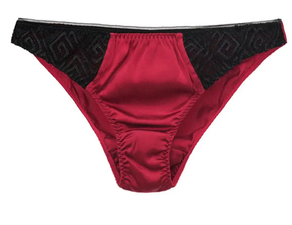 Silk Women Sexy Panties 100 Natural Silk Briefs Sex Underwear Woman Sexy Black Lace Underwear