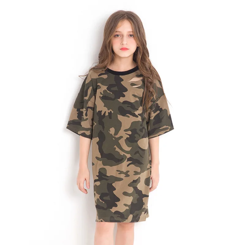 Fashion Teenage Girls Clothing Girls Dress Size 12 14 Camouflage Print ...
