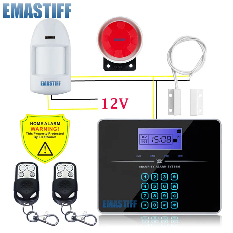 Free Shippingwireless Gsm Pstn Dual Network Alarm Systems Security Home Alarm English Voice