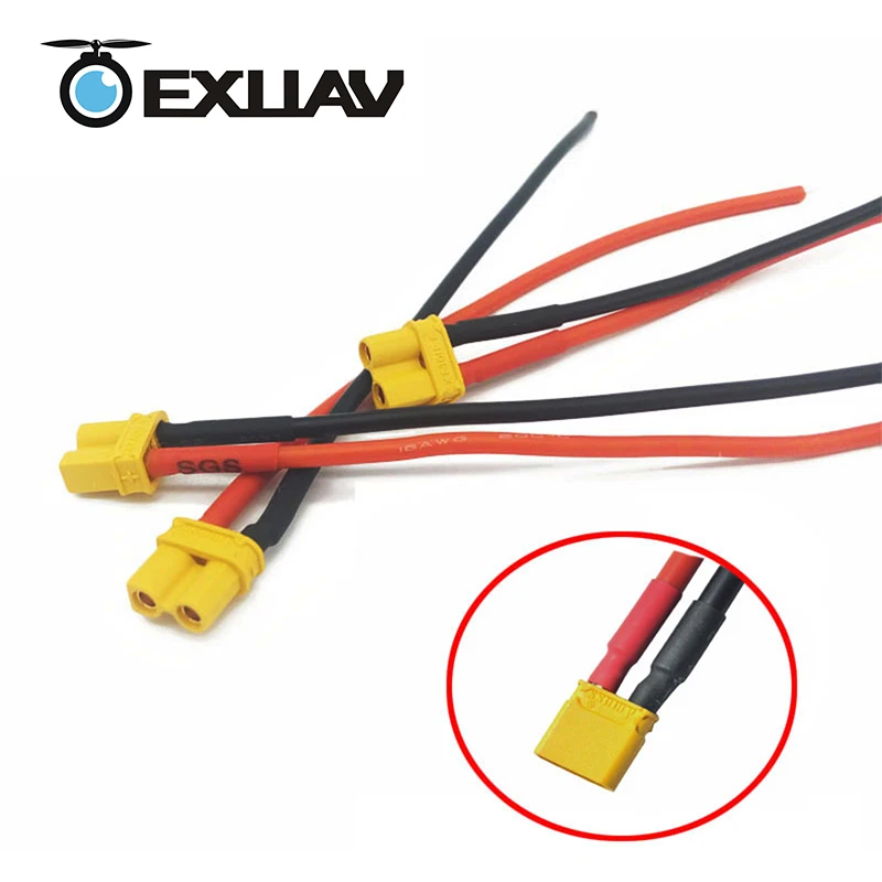 EXUAV AMASS XT30 Male/ Female Connector Adapter with 10cm Plug 16awg ...