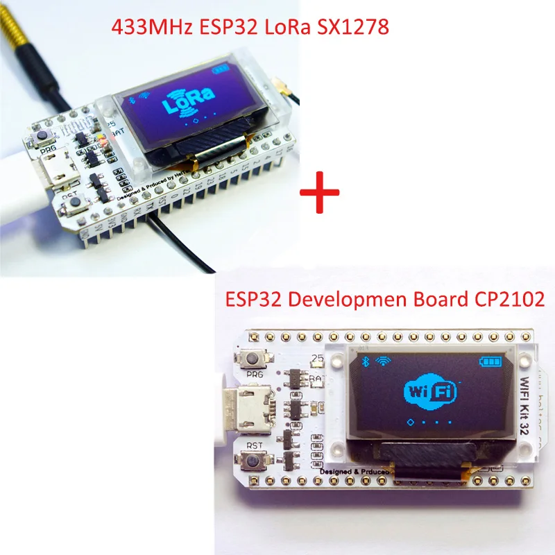 2pcs/lot SX1278+CP2102 0.96 Inch Blue OLED Display Bluetooth WIFI Lora ...