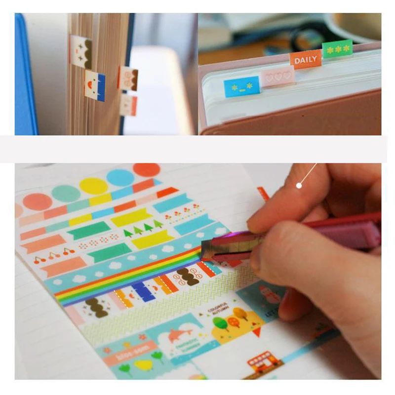 6pcs Children's Translucent stickers Diary album stickers DIY Lovely ...